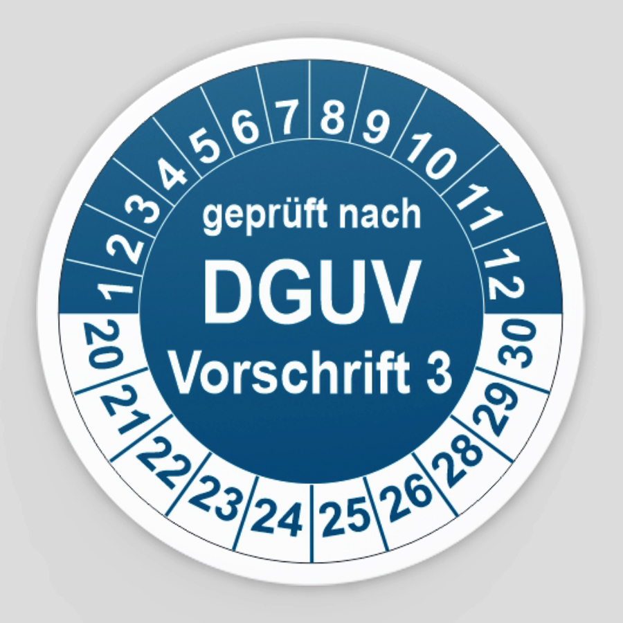 Prüfplakette -geprüft nach DGUV Vorschrift 3 (BGV A3)